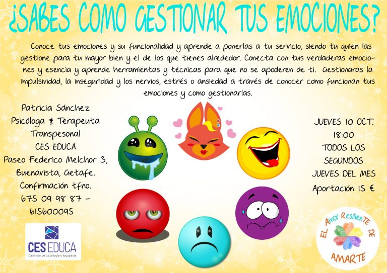 Taller 10-10-2019, 18:00: ¿Sabes gestionar tus emociones? - Ceseduca ... Taller 10-10-2019, 18:00: ¿Sabes gestionar tus emociones? - Ceseduca ...